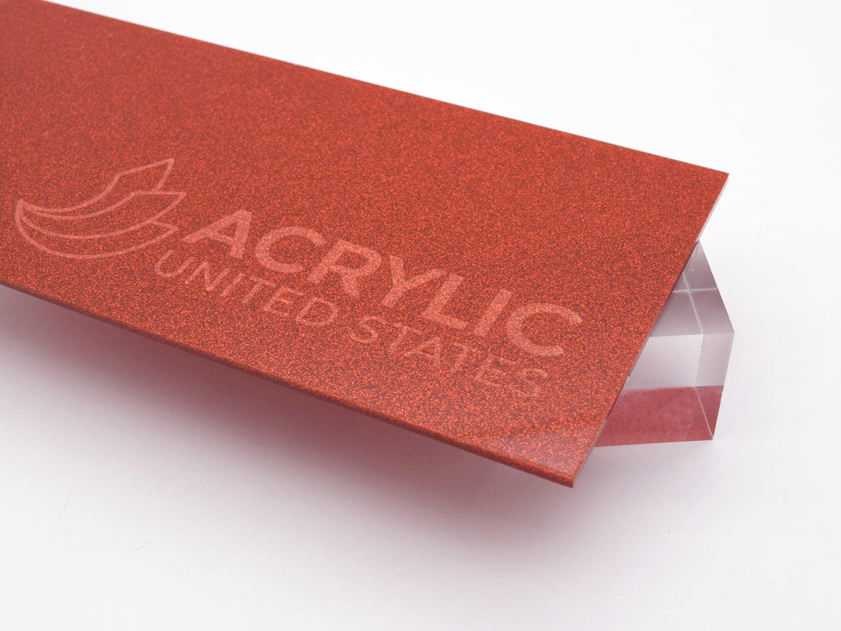 1/8" Red Glitter Two-Sided Acrylic Sheet | Acrylic United States
